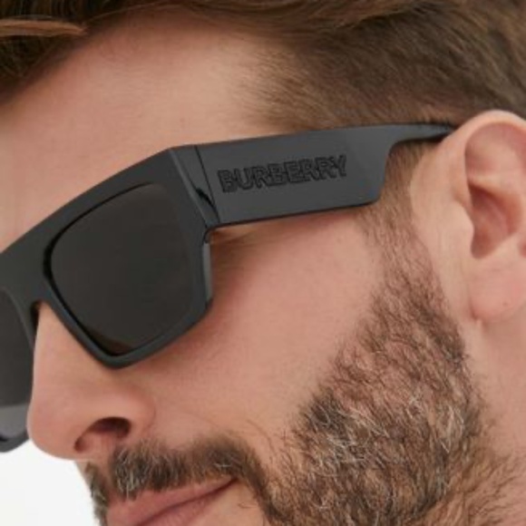 Burberry | Accessories | New Be4397u 3087 Burberry Black Unisex Sunglasses Be4397u 300187 Square ...